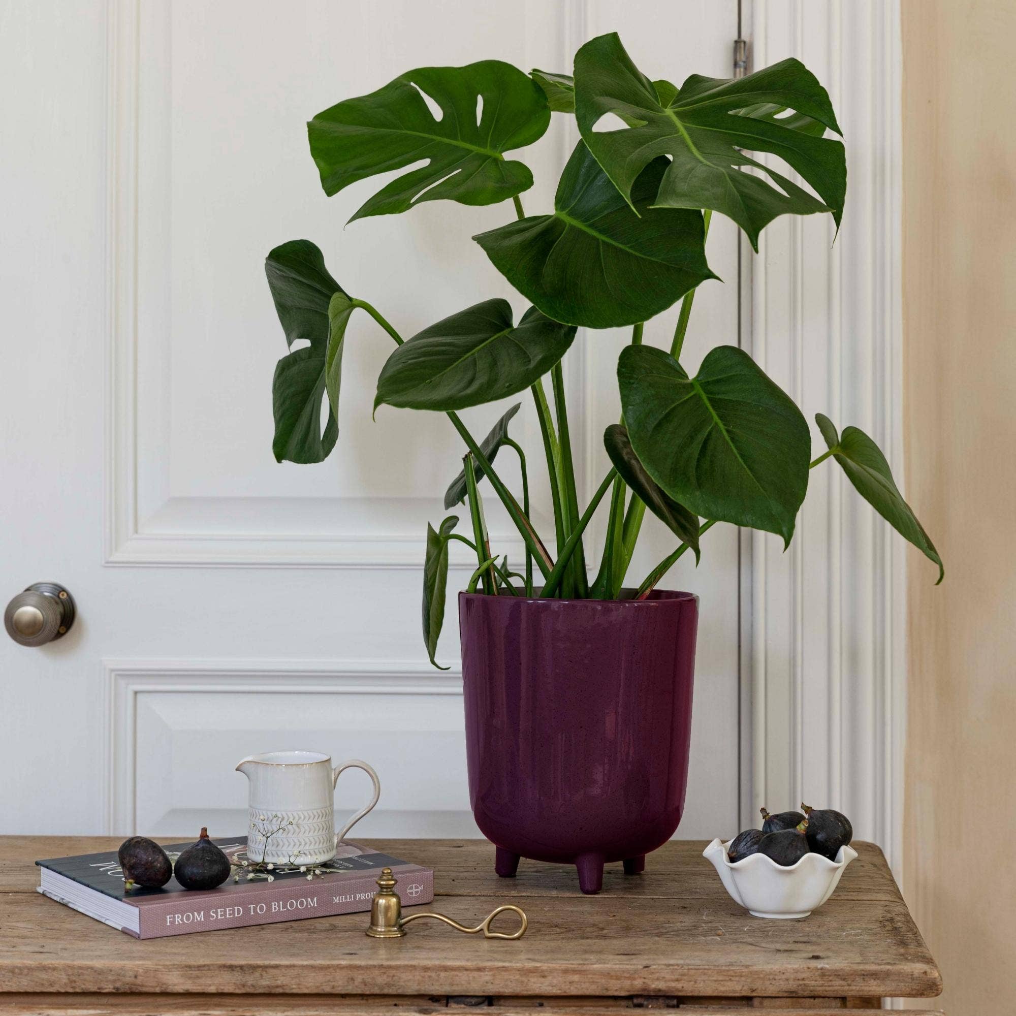 Lecce Ceramic Glazed Speckled Indoor Planter on Feet – Memento Belfast